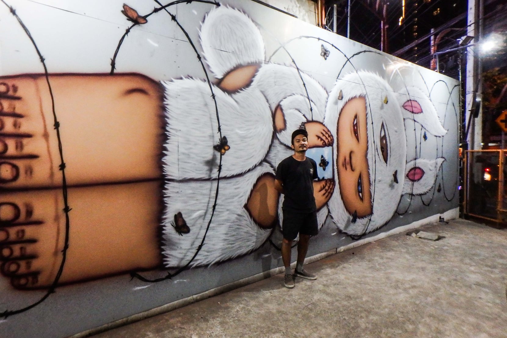 El artista callejero de Bangkok Alex Face - Cómo hacer amigos y ...